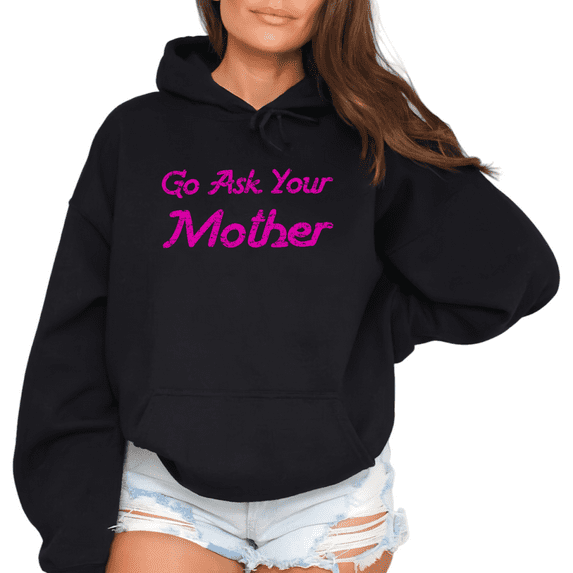 Black Print hoodie Sweatshirt Graphic Sweatshirt Cotton Pink Go Ask ...