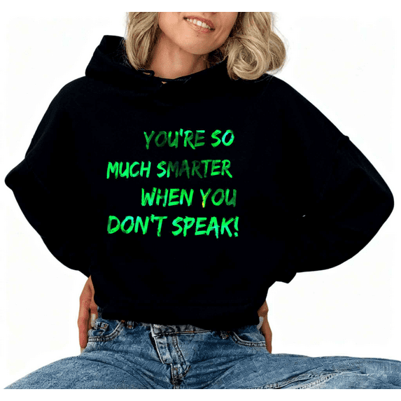 Black Print hoodie Sweatshirt Graphic Sweatshirt Loose Neon Green Print ...