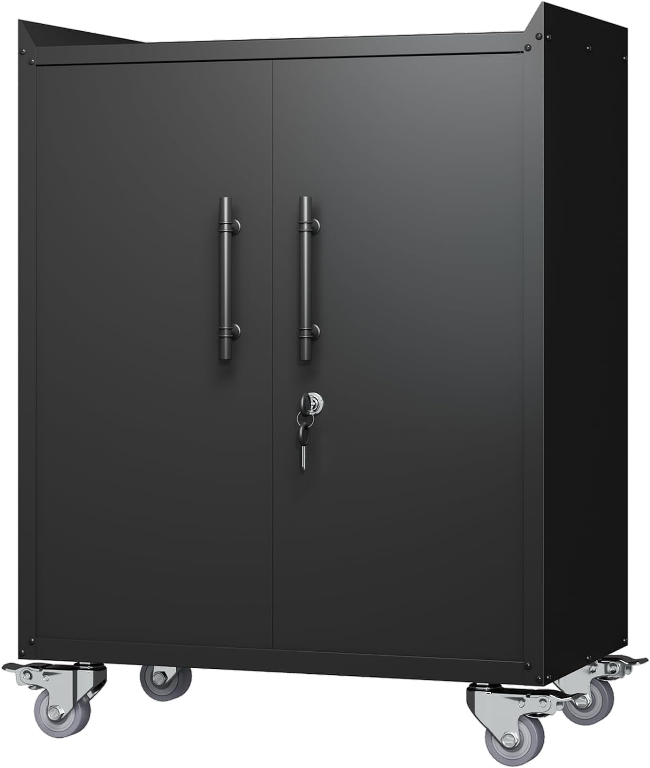 Black Printer Stand,Lockable Steel Filing Cabinet Printer Cabinet Heavy ...