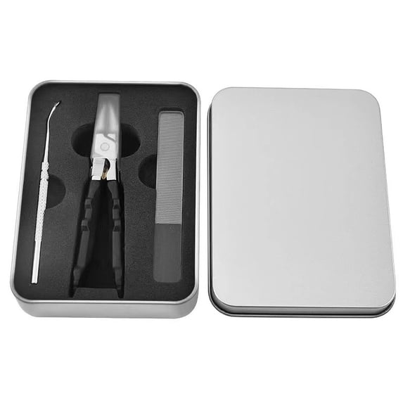 Black Professional Nail Clipper Set - Anti-Slip Grip, Ultra-Sharp ...