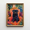 Black Pug Maximalist Pop Dog Tropical Pet Poster Unframed Paper Print ...
