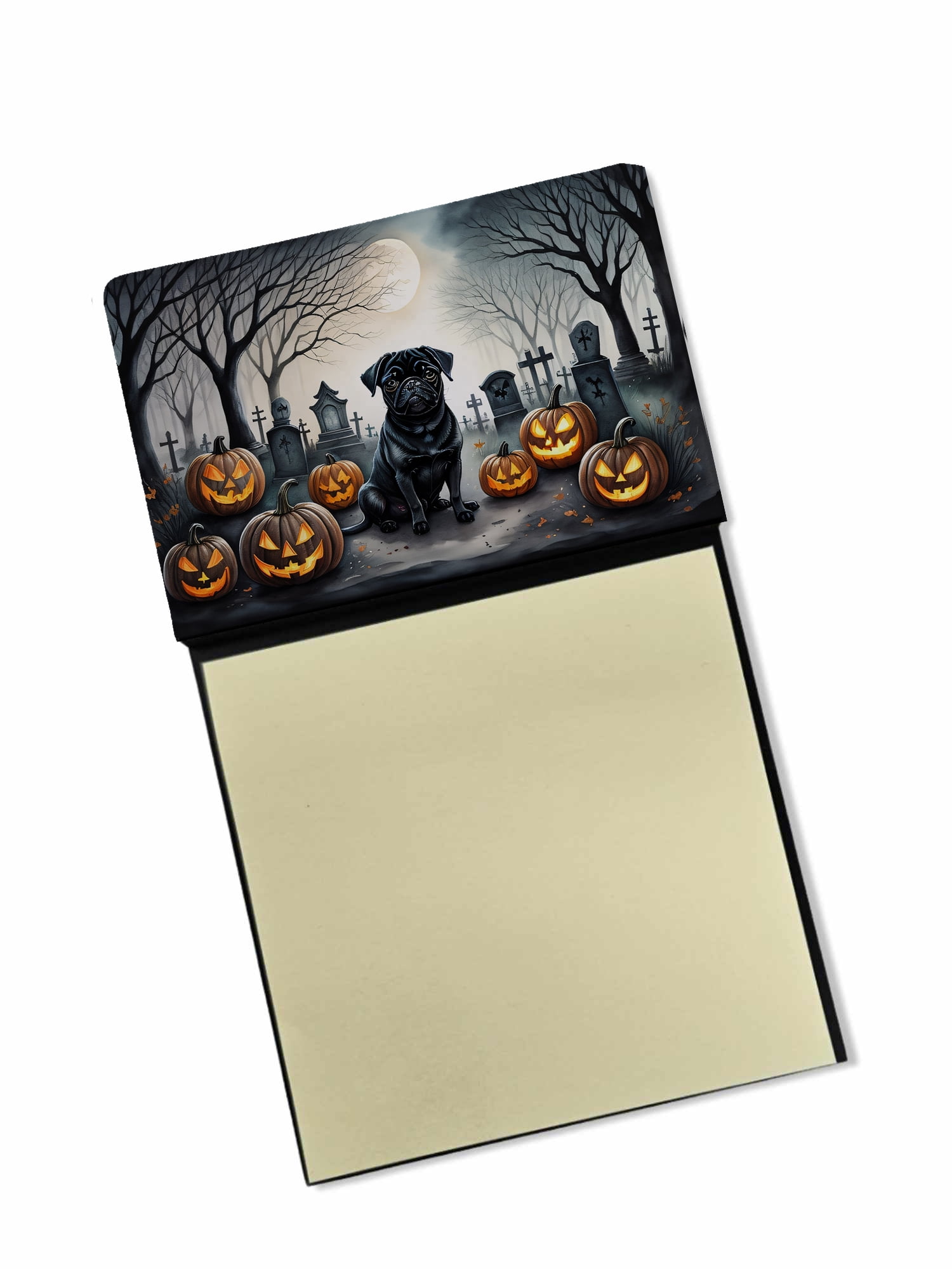 Black Pug Spooky Halloween Sticky Note Holder 3.25 in x 5.25 in - Walmart.com