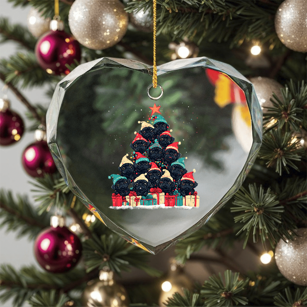Black Pug Tree Dog Santa Merry Dogmas Men Ornament Home Decoration ...