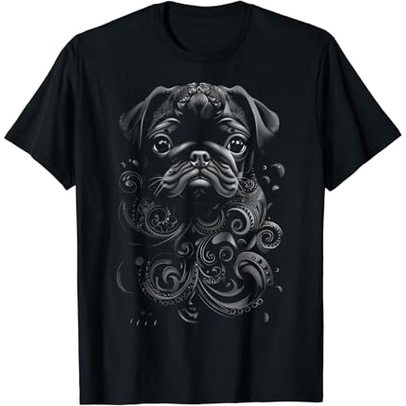 Black Pug Tribal Vintage Retro Graphic T-Shirt - Walmart.com