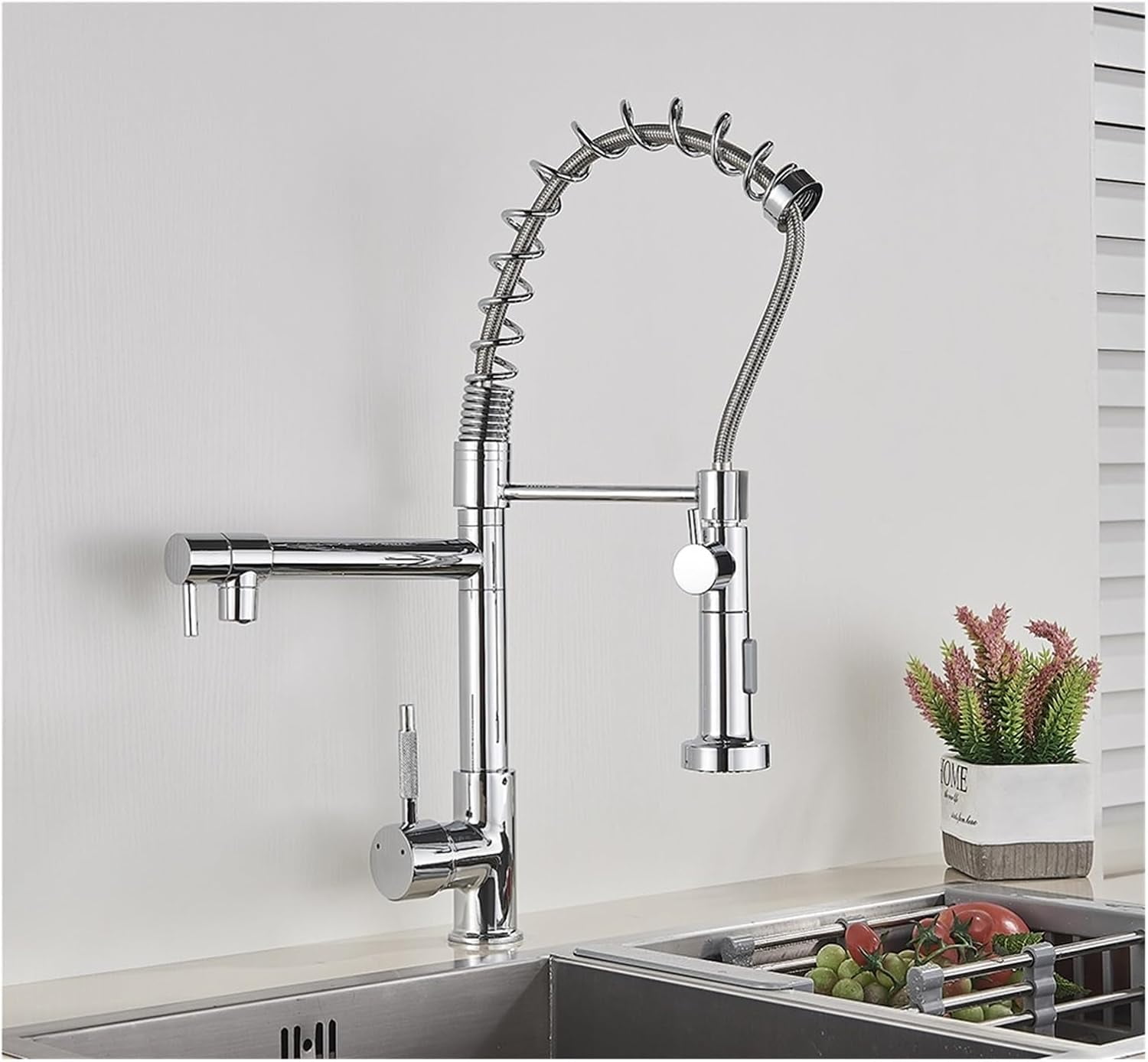 Black Pull Down Brass Kitchen Sink Faucet Hot Cold Water Mixer Crane ...