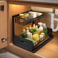 Black Pull-Out Cabinet Storage Rack for Kitchen Multi-Functional ...