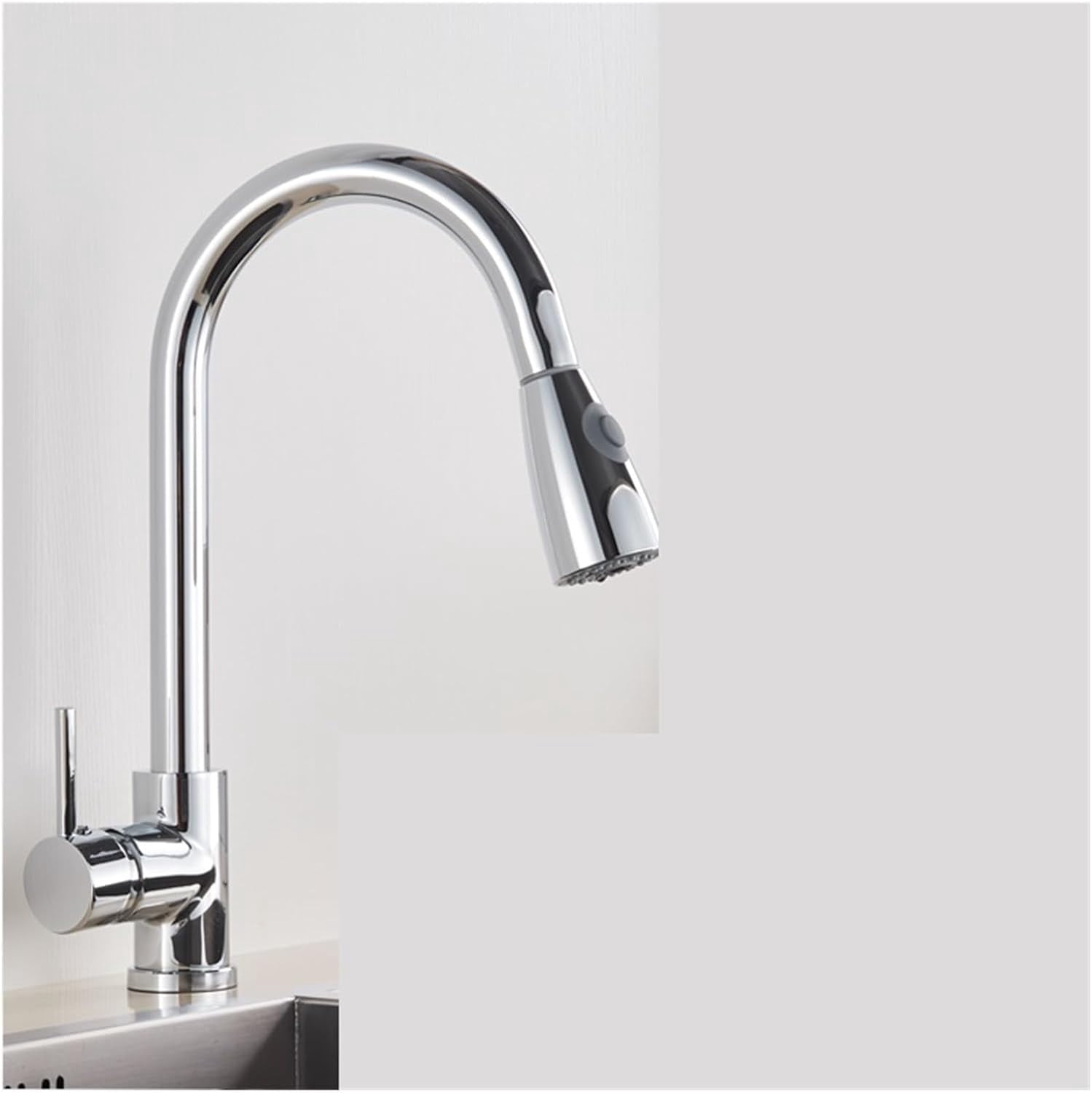 Black Pull Out Kitchen Sink Faucet Deck Mounted Stream Sprayer Kitchen ...