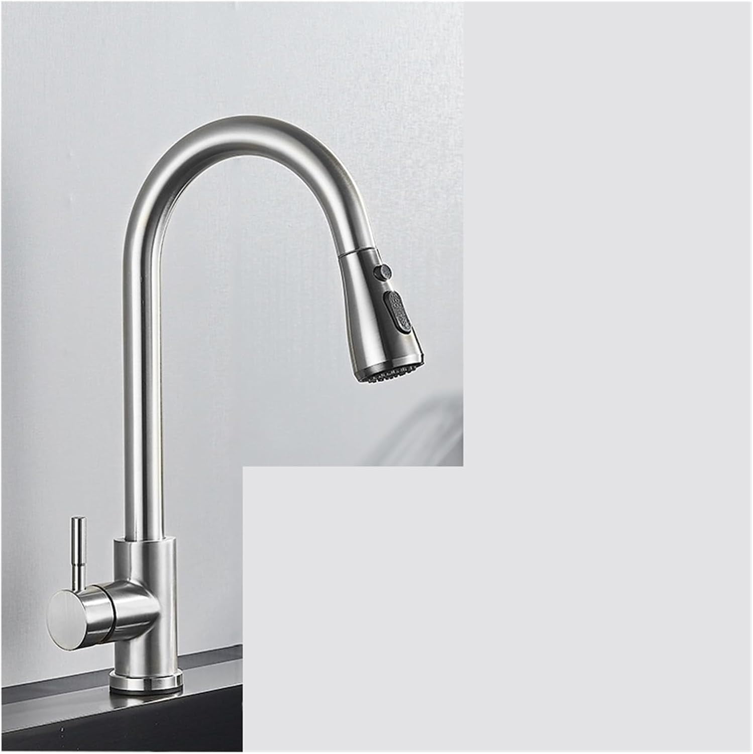 Black Pull Out Kitchen Sink Faucet Deck Mounted Stream Sprayer Kitchen ...