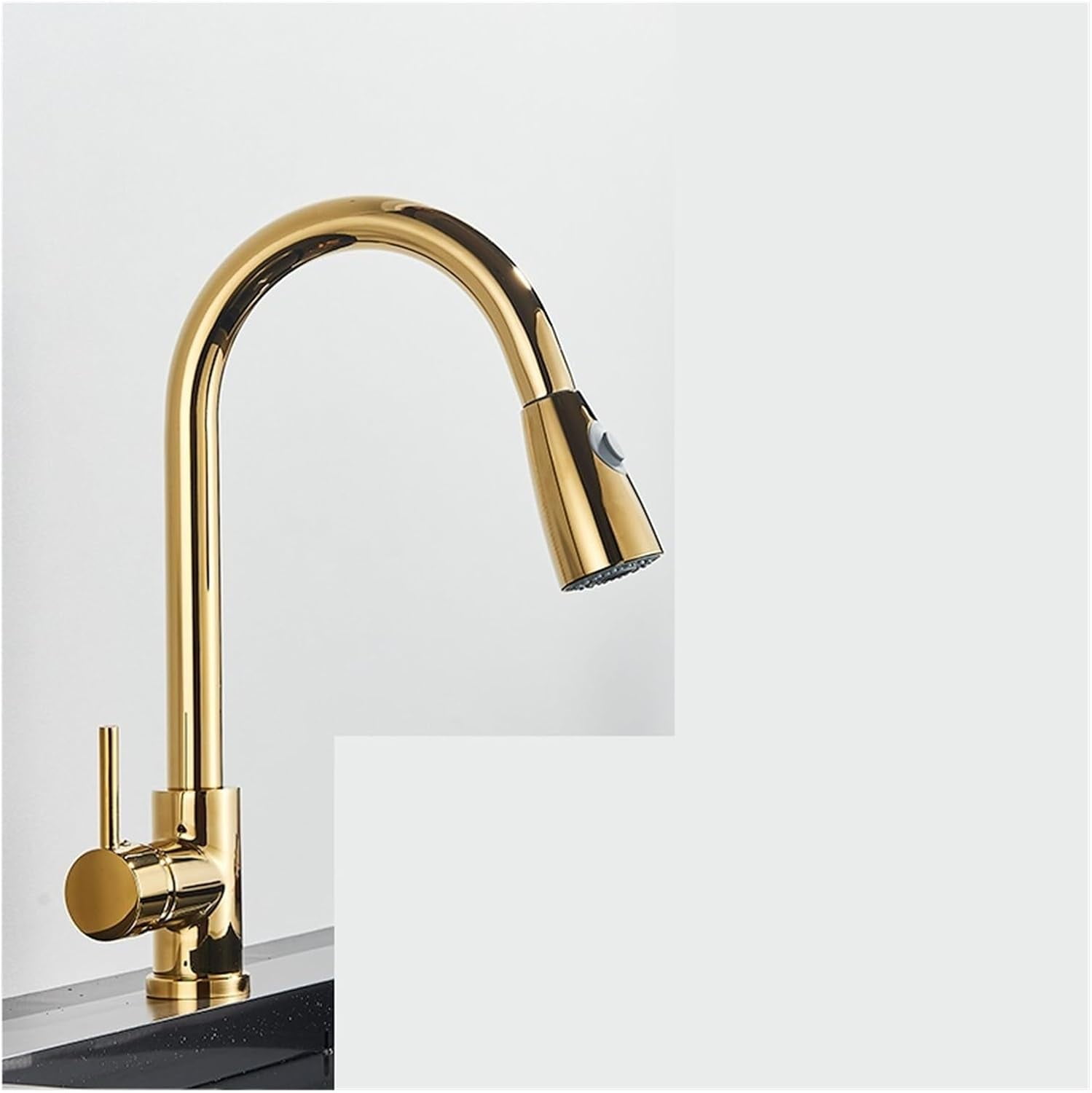 Black Pull Out Kitchen Sink Faucet Deck Mounted Stream Sprayer Kitchen ...