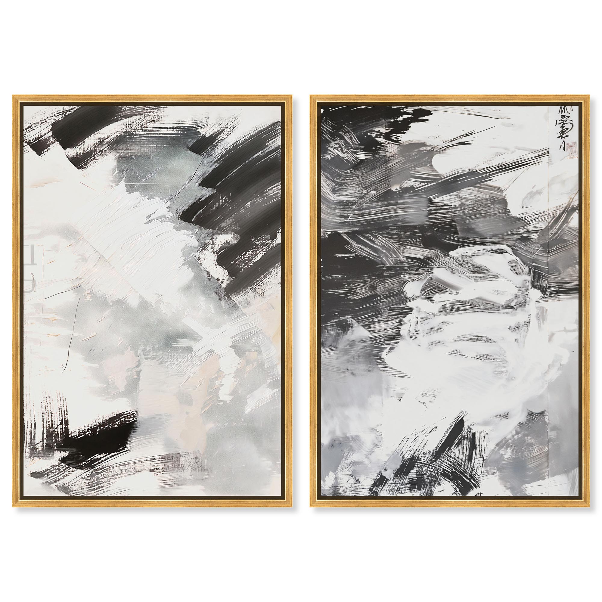 Black Pulse Set Canvas Set of 2 Geode Art Sets by Art Remedy, Gold ...