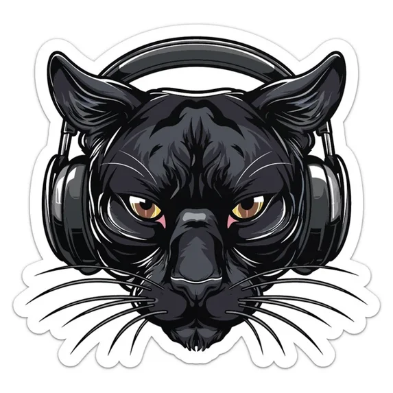 Black Puma Dj Sticker Phone Decal Water Bottle Stickers Car Decals ...