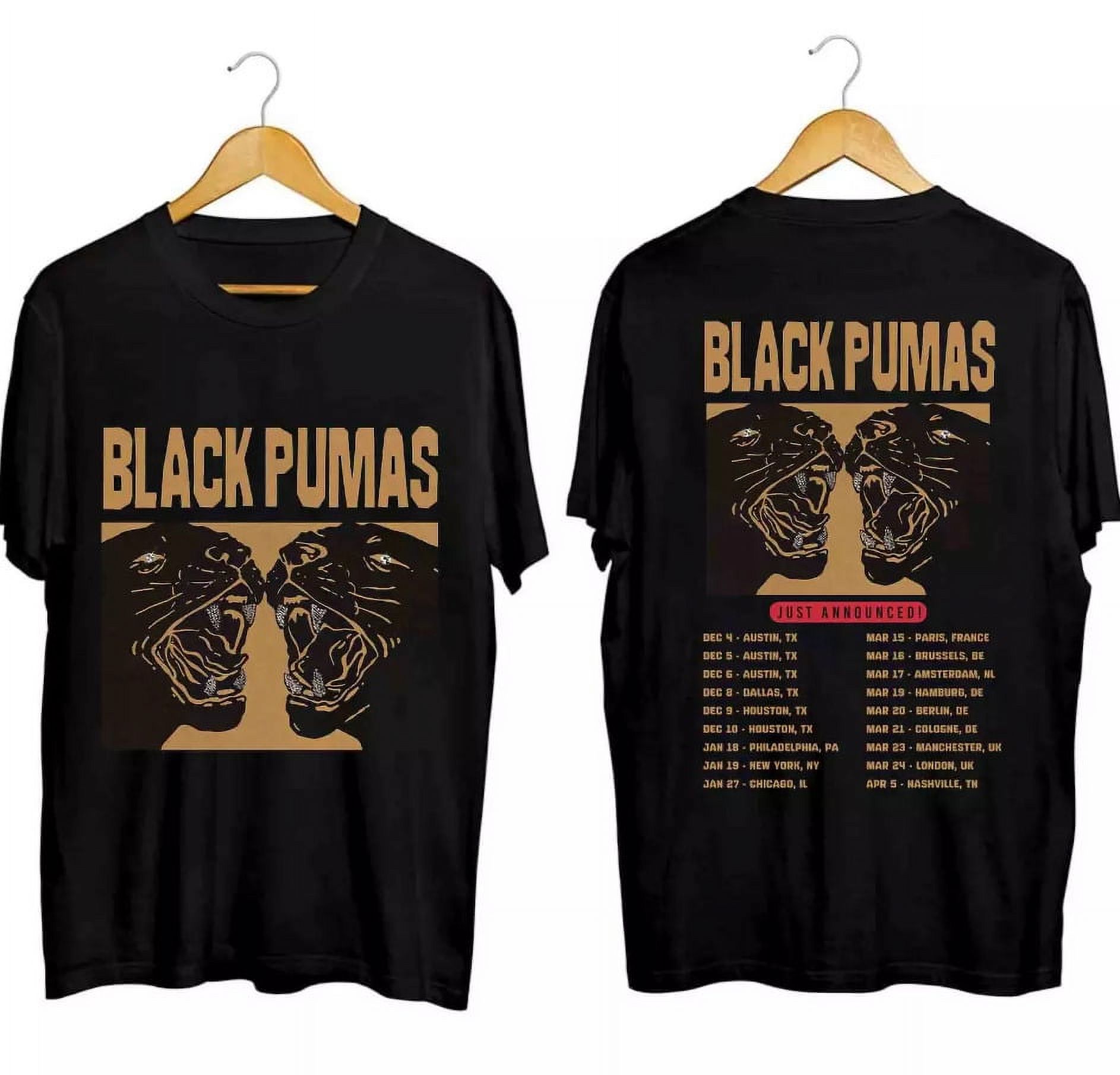 Black Pumas 2023 2024 Tour Shirt, Black Pumas Band Fan Shirt - Walmart.com