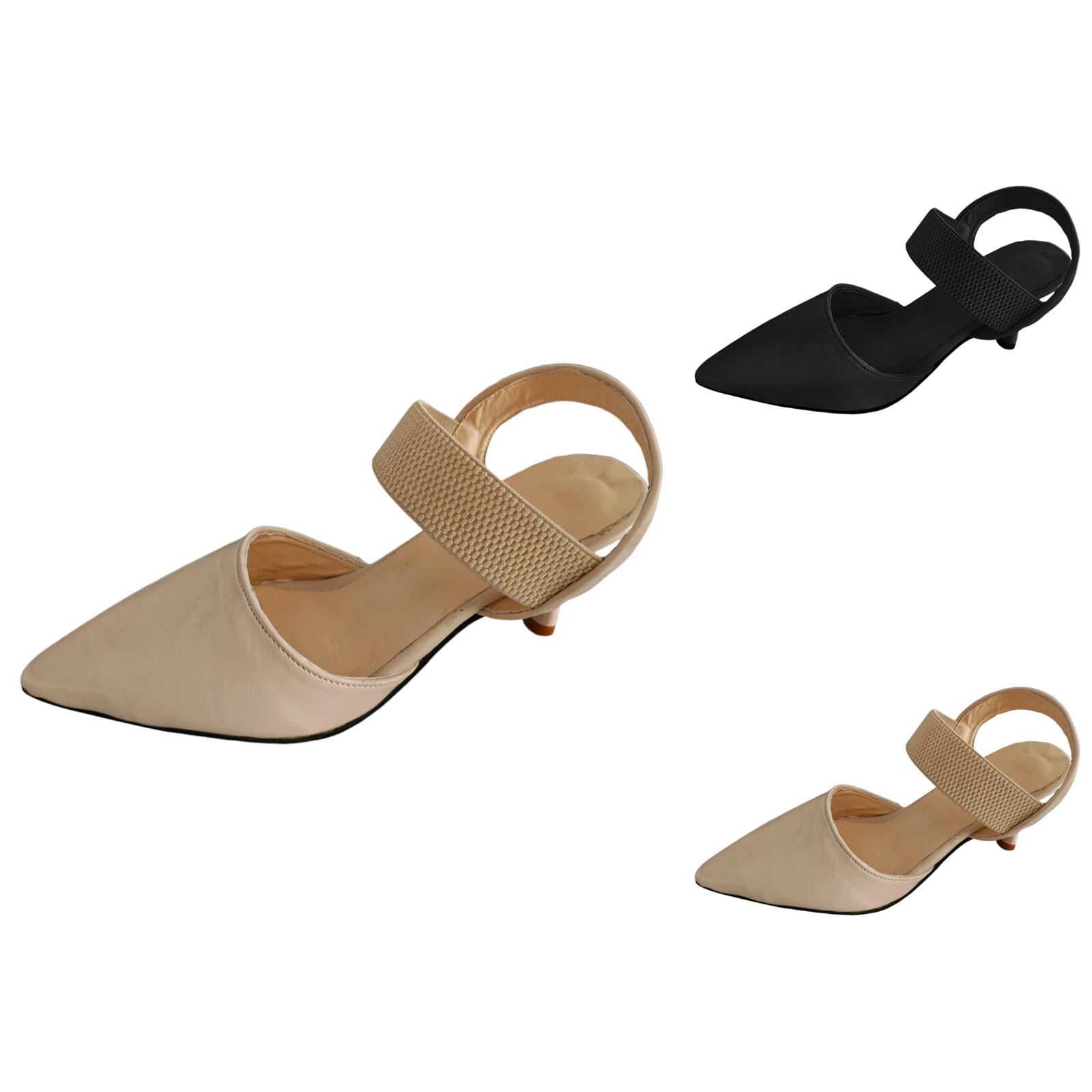 Black Pumps for Women Chunky Heel Mule Sandals - Fairy Core Plus Size ...