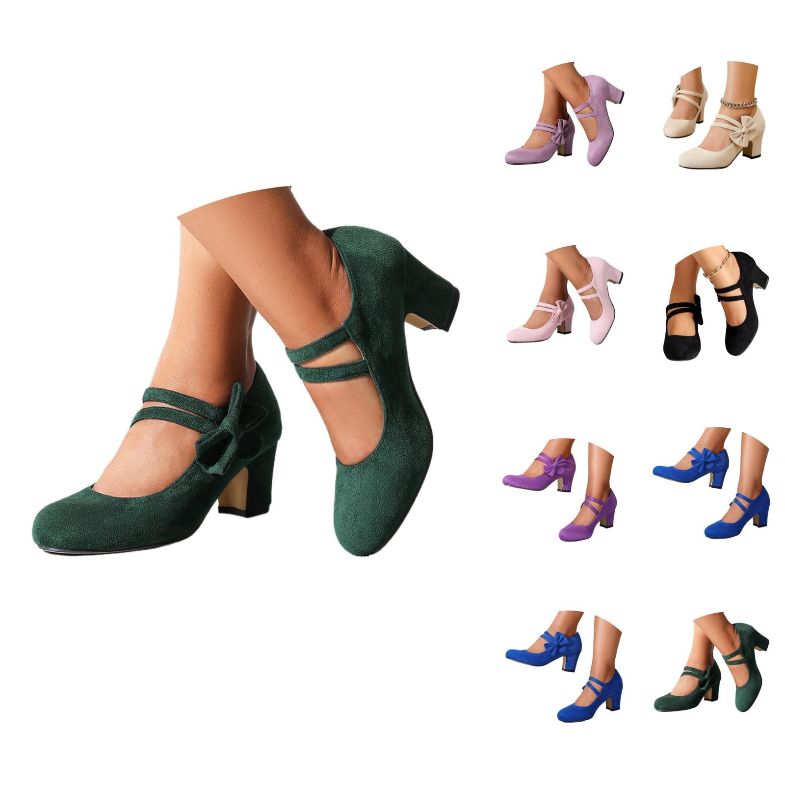 Black Pumps for Women Sparkly Sequin Stiletto Heels - One Buckle Ankle ...