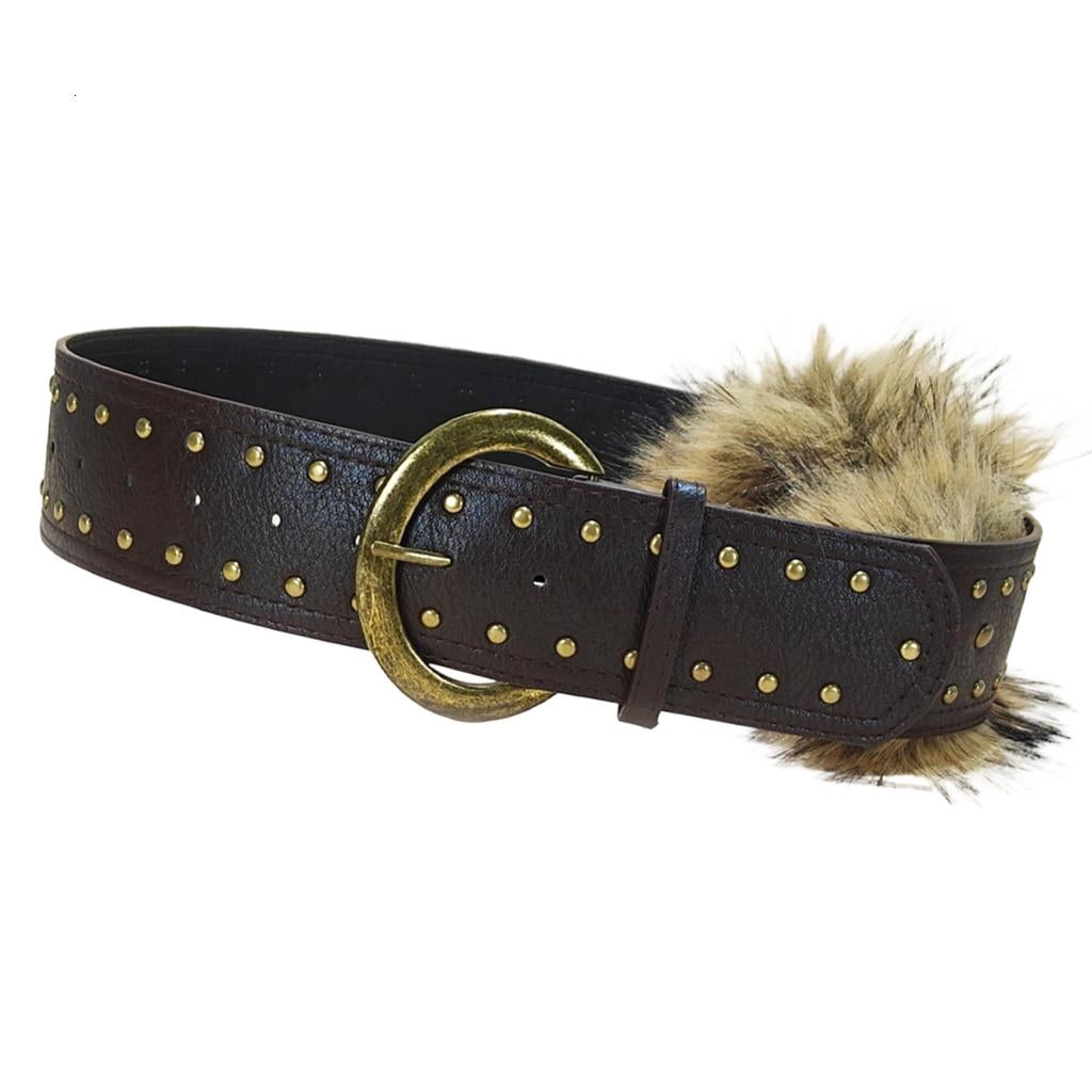 Black Punk Rock Unisex Belt For Jeans Adjustable Waistband With Rivets ...