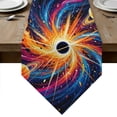 Black Purple Cosmos Table Runner Linen Burlap Table Runner 72 Inches ...