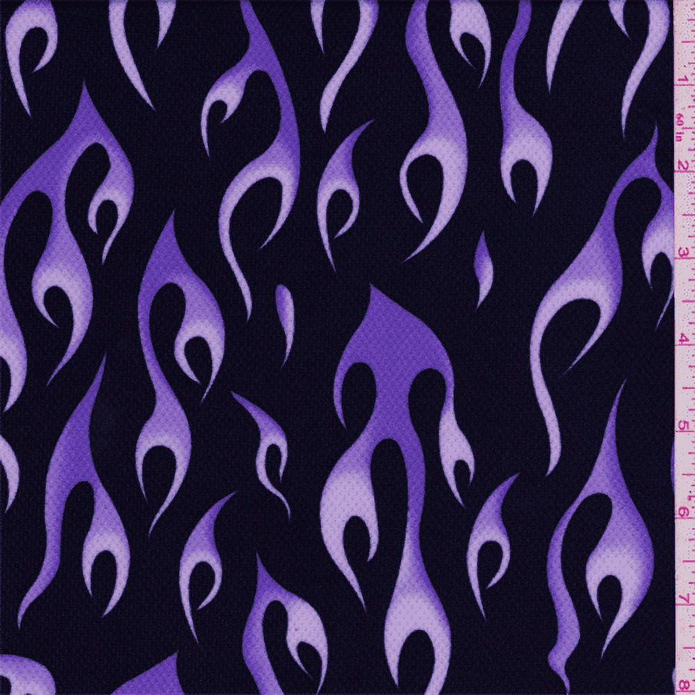Black/Purple Flame Athlete Mesh, Fabric By the Yard - Walmart.com