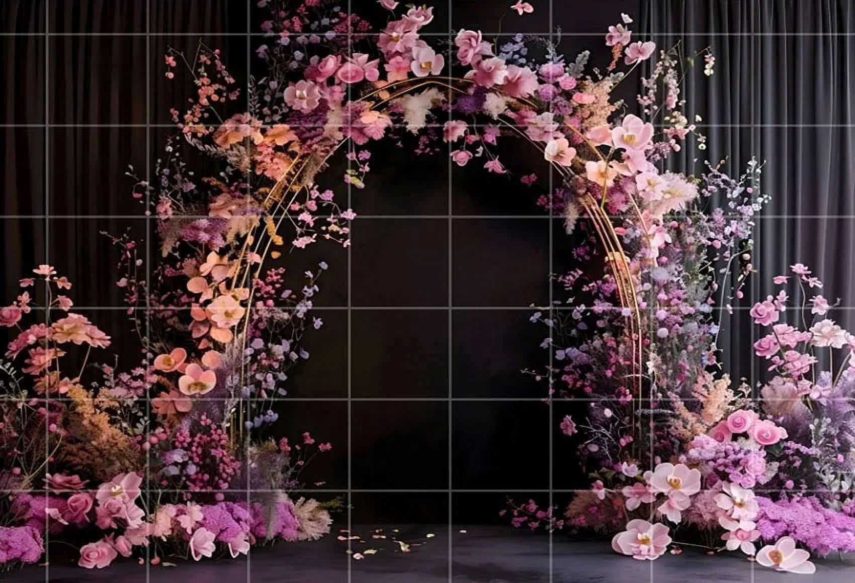 Black Purple Floral Arch Adult Birthday Wedding Maternity Portrait r ...