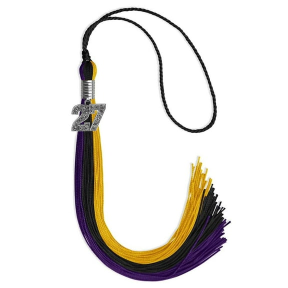 Endea Graduation Black/Purple/Grey Graduation Tassel with Silver Date ...