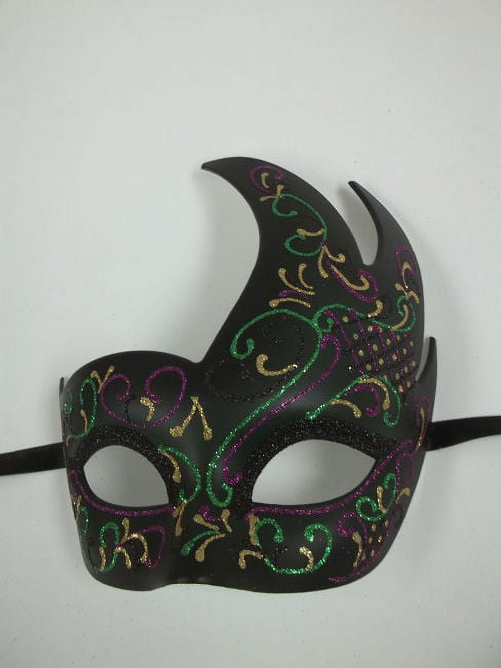 Black Purple Green Gold Masquerade Swirl Flame Mask Mardi Gras Ball ...