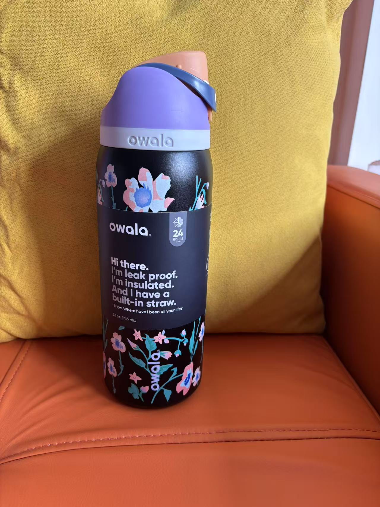 Black Purple Owala FreeSip Insulated Stainless Steel Water Bottle With ...