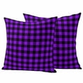 Black Purple Plaid Outdoor Pillow Covers 18"x18" Set of 2,Waterproof ...