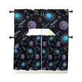 Black Purple Spaceship Kitchen Curtains Sets 36 Inch Length with ...