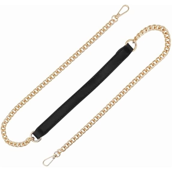 Black Purse Chain Strap, Leather Metal Chain Strap Handbag Chain Purse ...