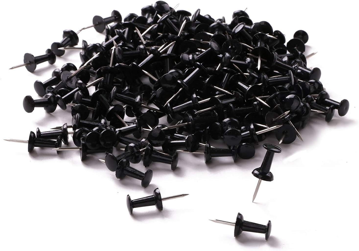 Black Push Pins - 500 Pins with Storage Box, Steel Point,Clear Poster ...