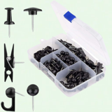 Black Push Pins Set, 5 Styles 140-count Thumb Tacks Map Pins - Walmart.com