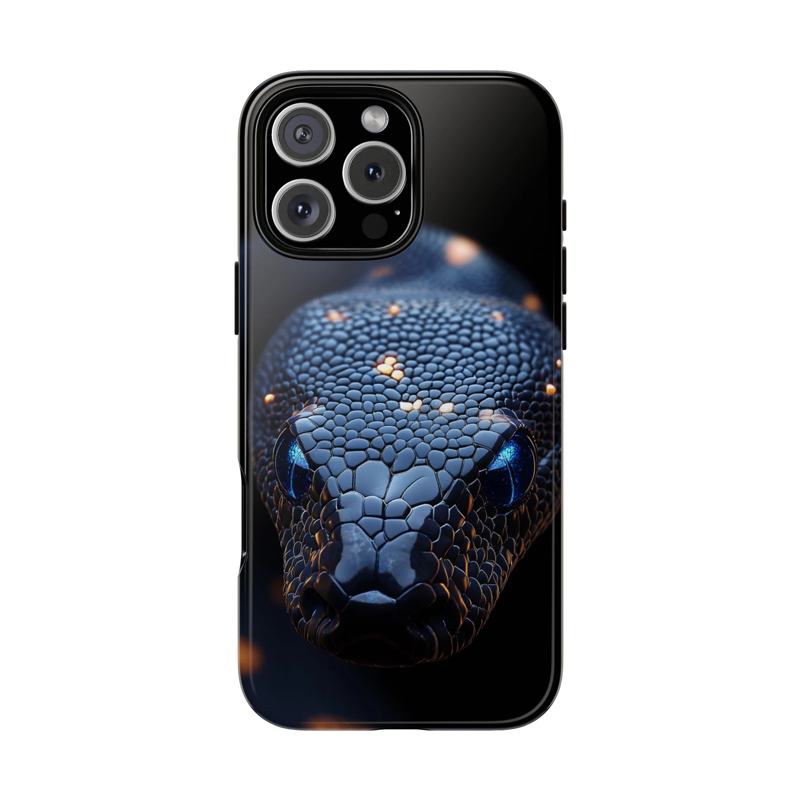 Black Python Snake with Cobalt Eyes Phone Case for iPhone 17 11 12 13 ...