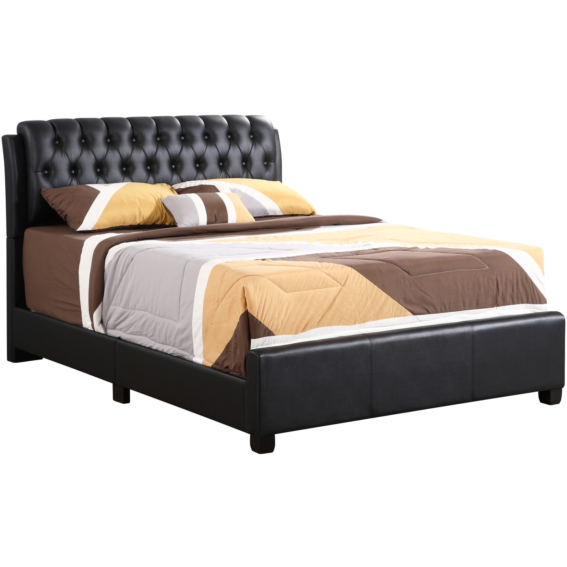 Black Queen Bed with Foam Filler | Fits Multiple Decor Schemes ...