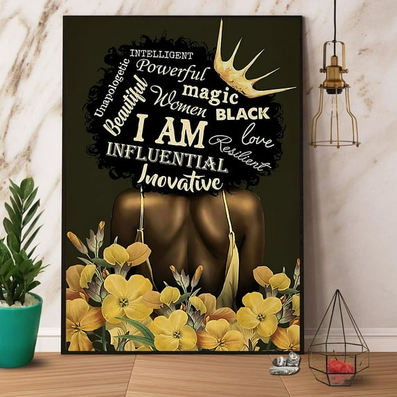 Black Queen I Am Influential Powerful Magic Paper Poster No Frame Matte ...