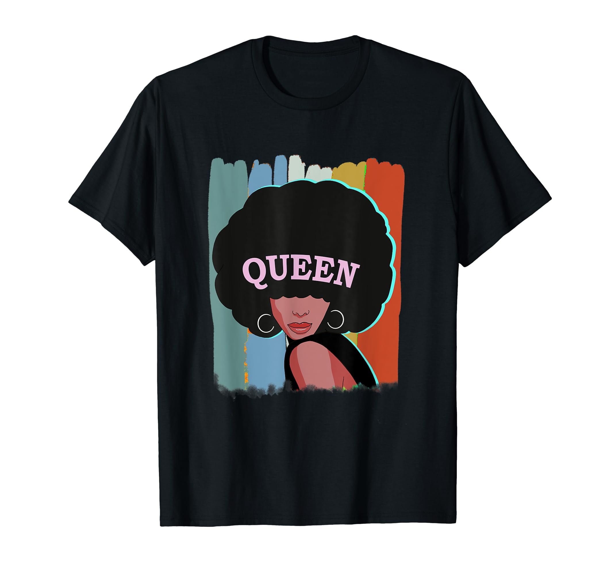 Black Queen Melanin African American Woman Retro Art VERED T-Shirt - Walmart.com
