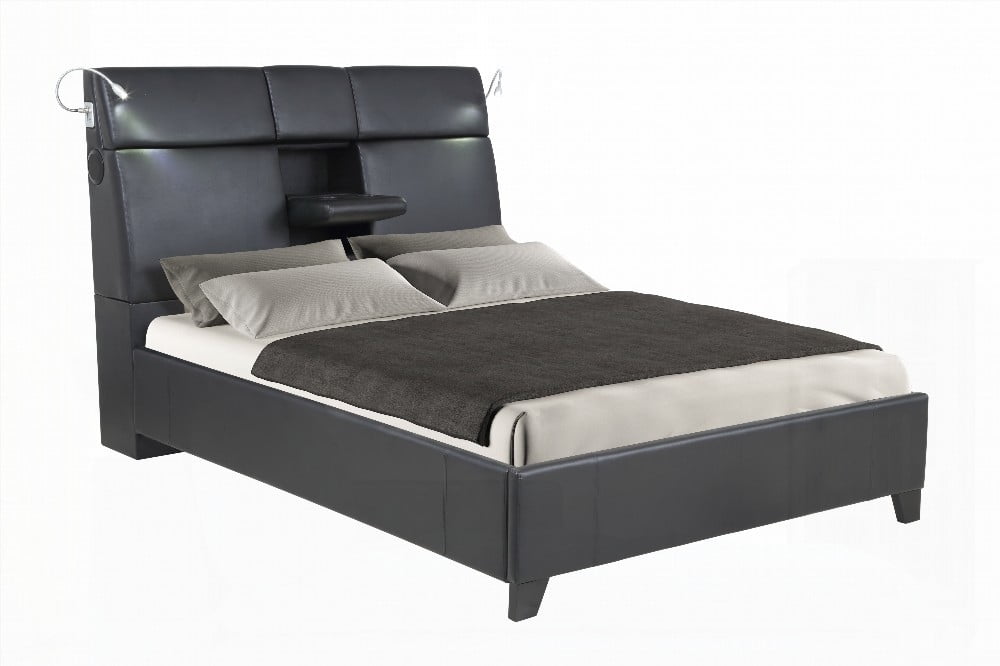 Black Queen Music Bed Equipped with Touch Lighting and Bluetooth Sound ...