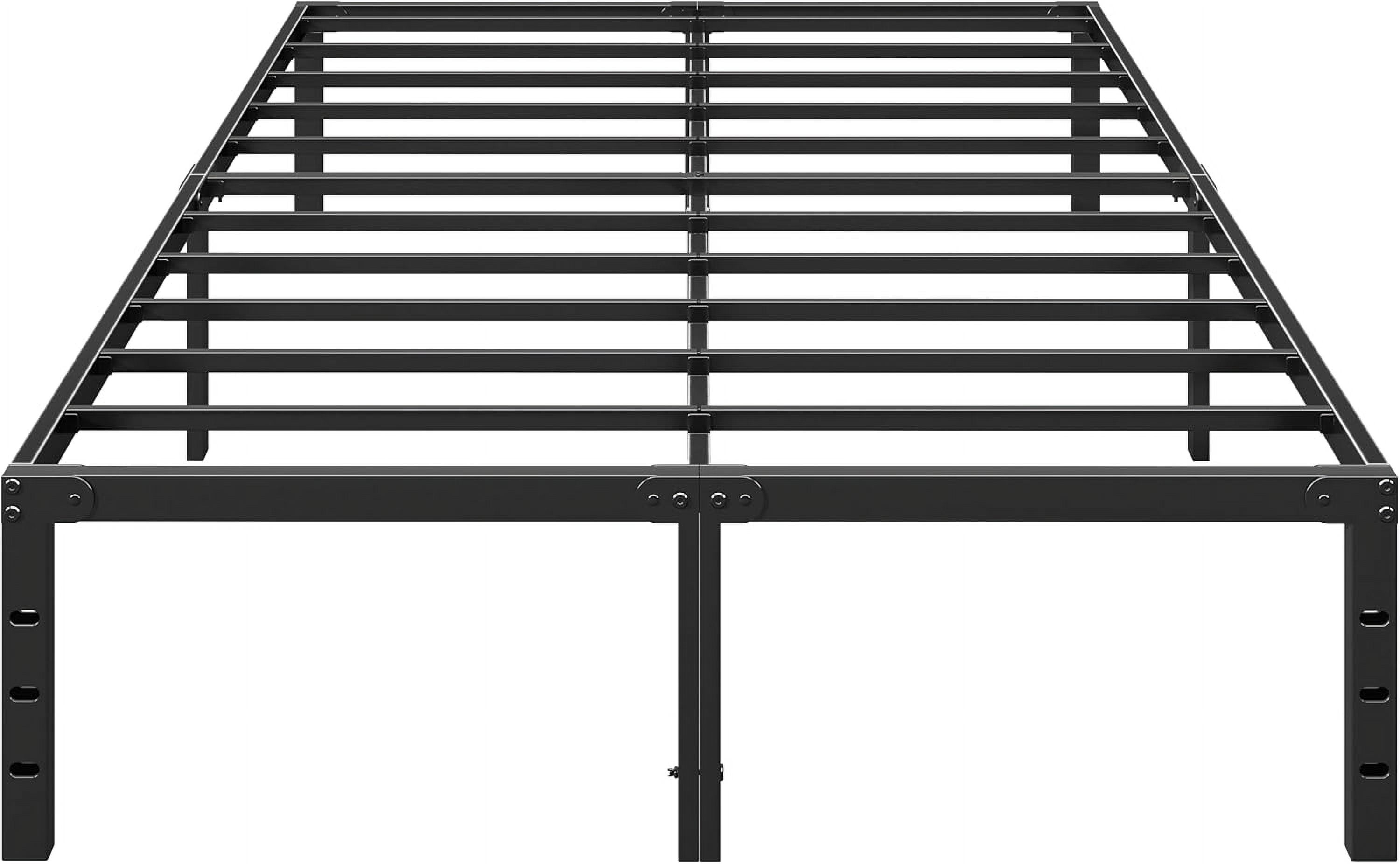 Black Queen Size Metal Platform Bed Frame with Stable Metal Support and ...