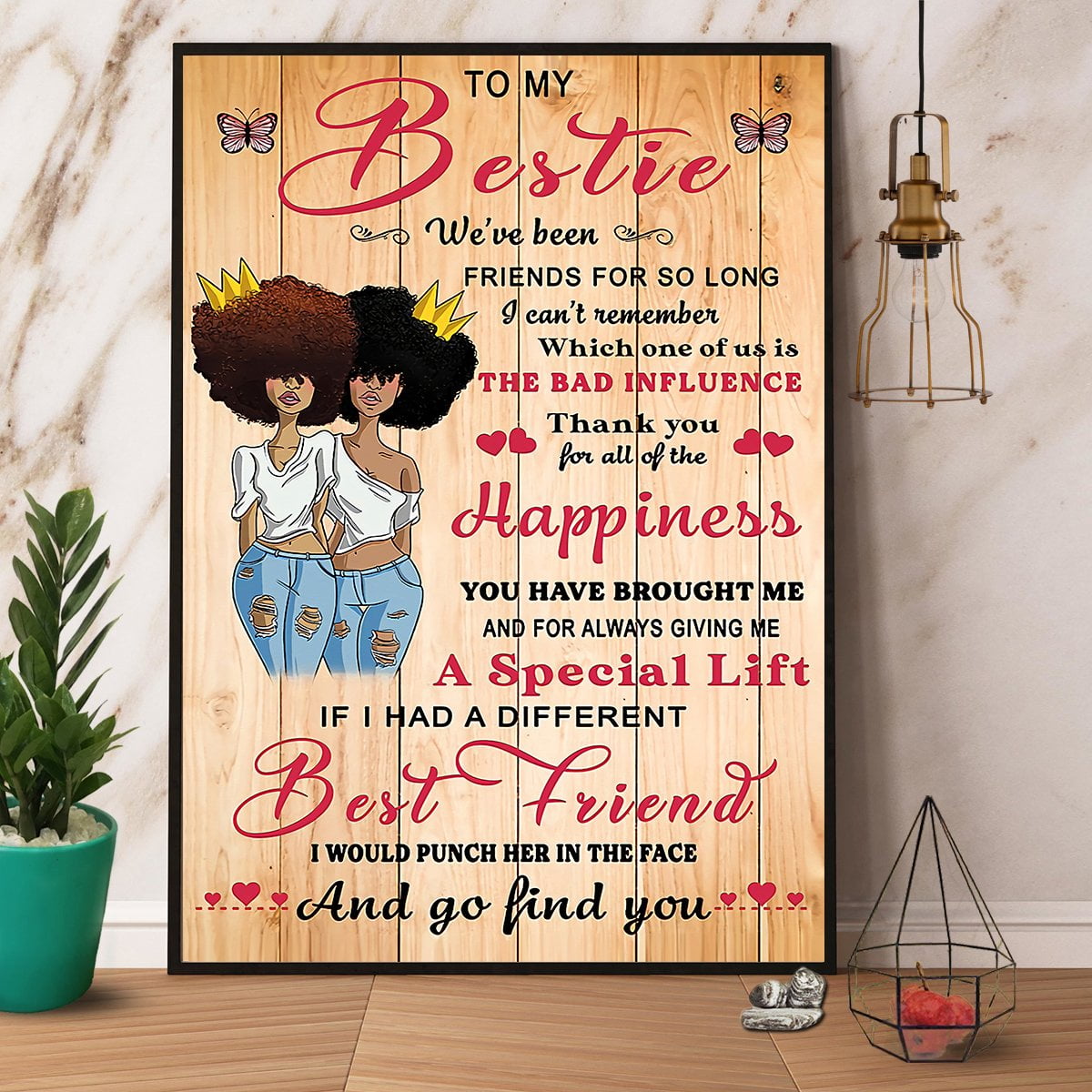 Black Queen To My Bestie A Special Gift Paper Poster No Frame Matte ...