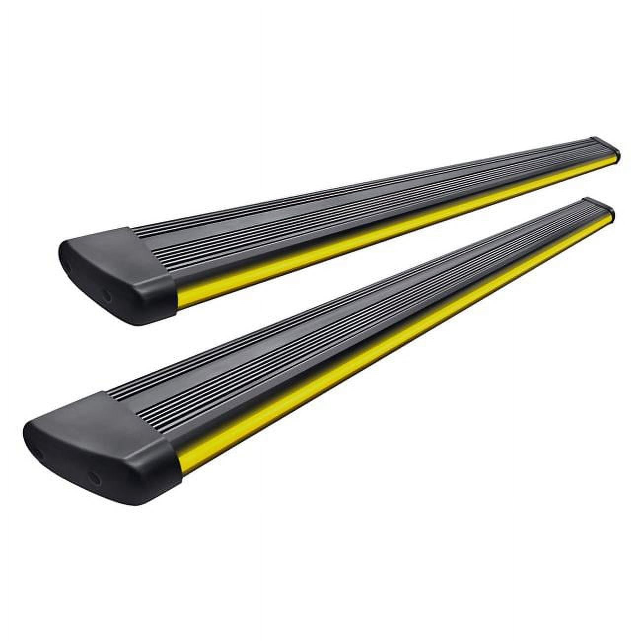 Black R66 Universal Running Board with Integrated Amber LED Light for ...