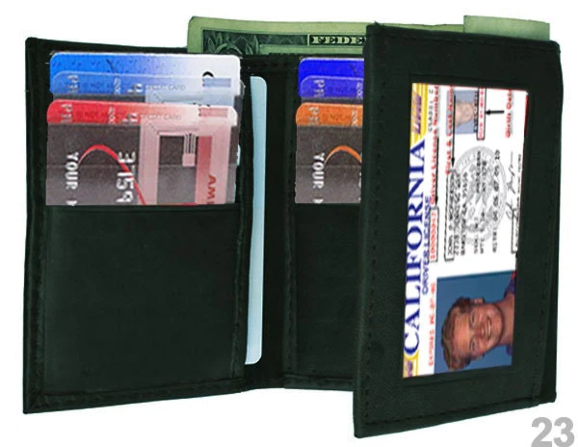 Black RFID Blocking Handcrafted Genuine Leather Mens Trifold Wallet ...