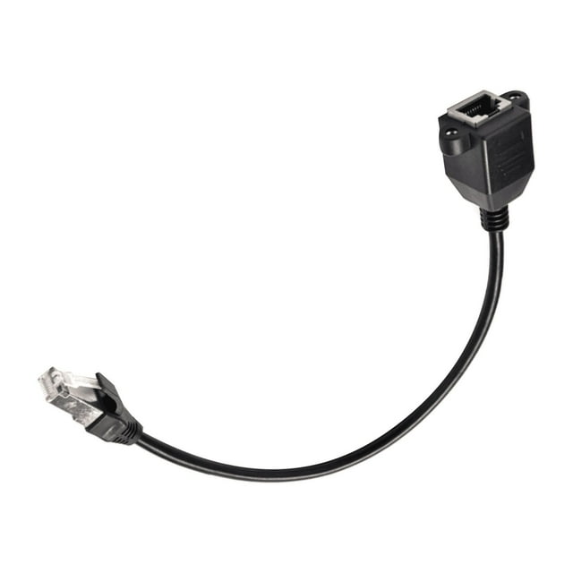 Black RJ45 Male to RJ45 Female Panel Mount Cable Network Expansion ...