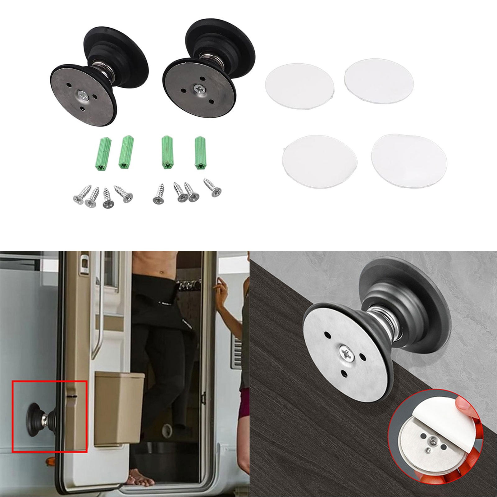 Black Rv Door Holder Magnetic Baggage Door Catch Latch Kit/Set For Rv ...