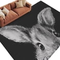 Black Rabbit Area Rug 8x10 Washable Rug Non Slip Cute Pets Eyes Fur ...