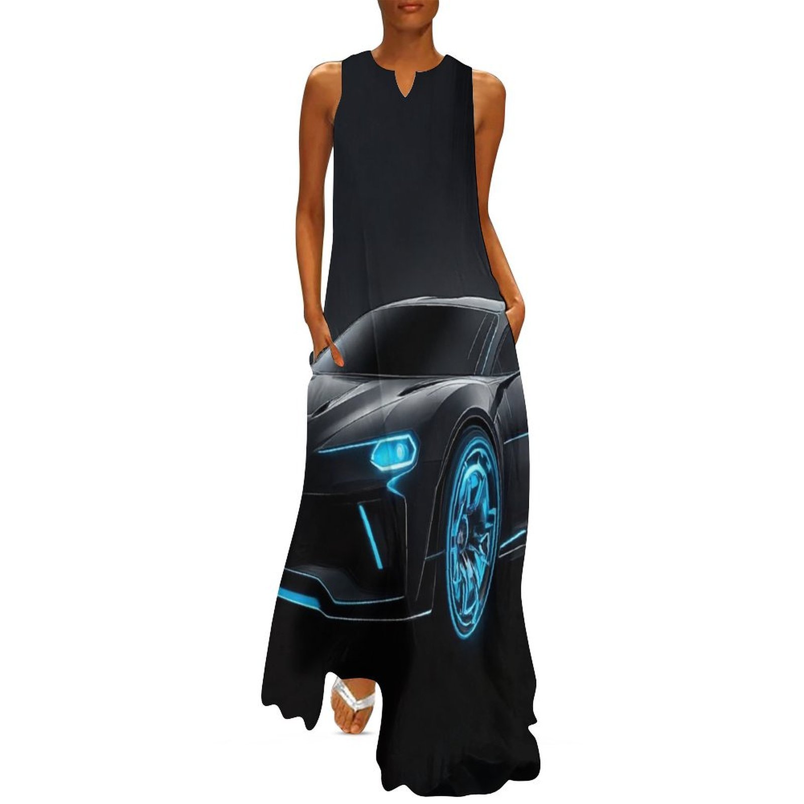 Black Race Car Long Dress Women's summer dress women's evening dresses ...