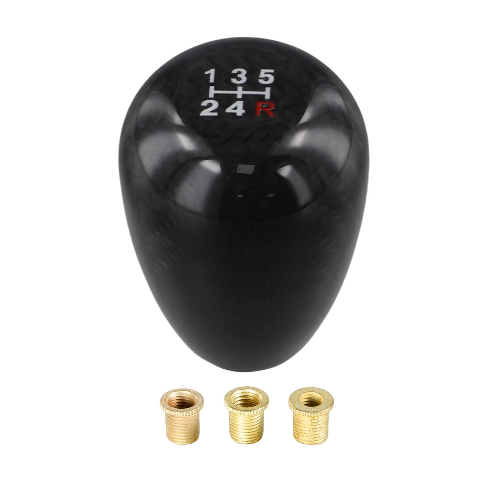 Black Racing Aluminum Carbon Fiber Manual Mt Gear Shift Shifter Knob 5/ ...