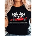 Black Racing Car Graphic T-Shirt For Adults | Casual Crew Neck, Stretch ...