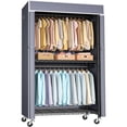Black Rack With Grey Cover Metal Garment Clothes Rack - Walmart.com
