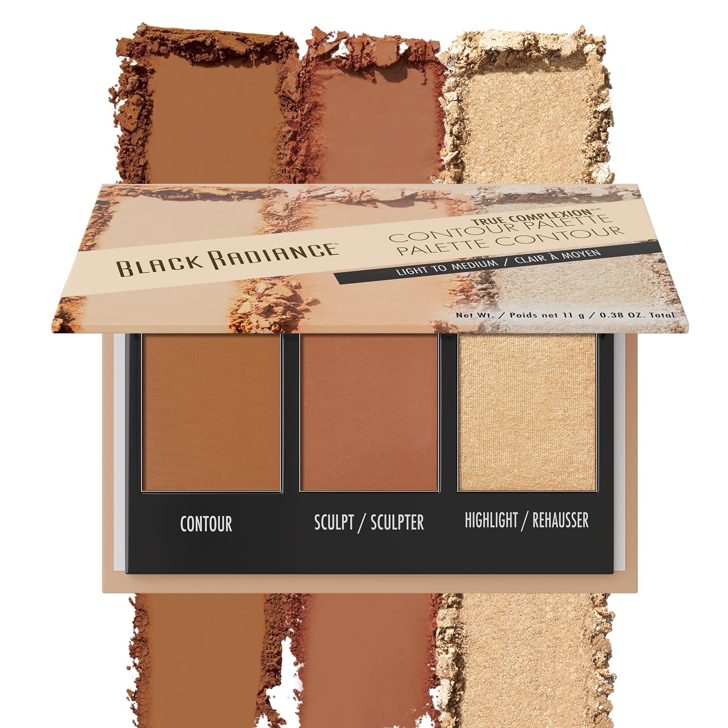 Black Radiance True Complexion Contour Palette - Light/Medium, Pigment-rich, Blendable Trio ...