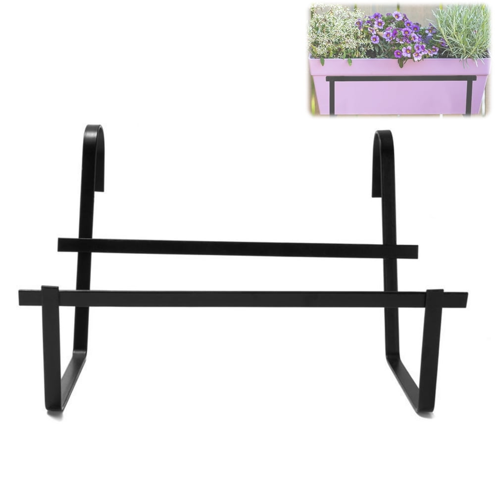 Black Railing Flower Pot Rack 1 Pack Metal Planter Display Stand ...