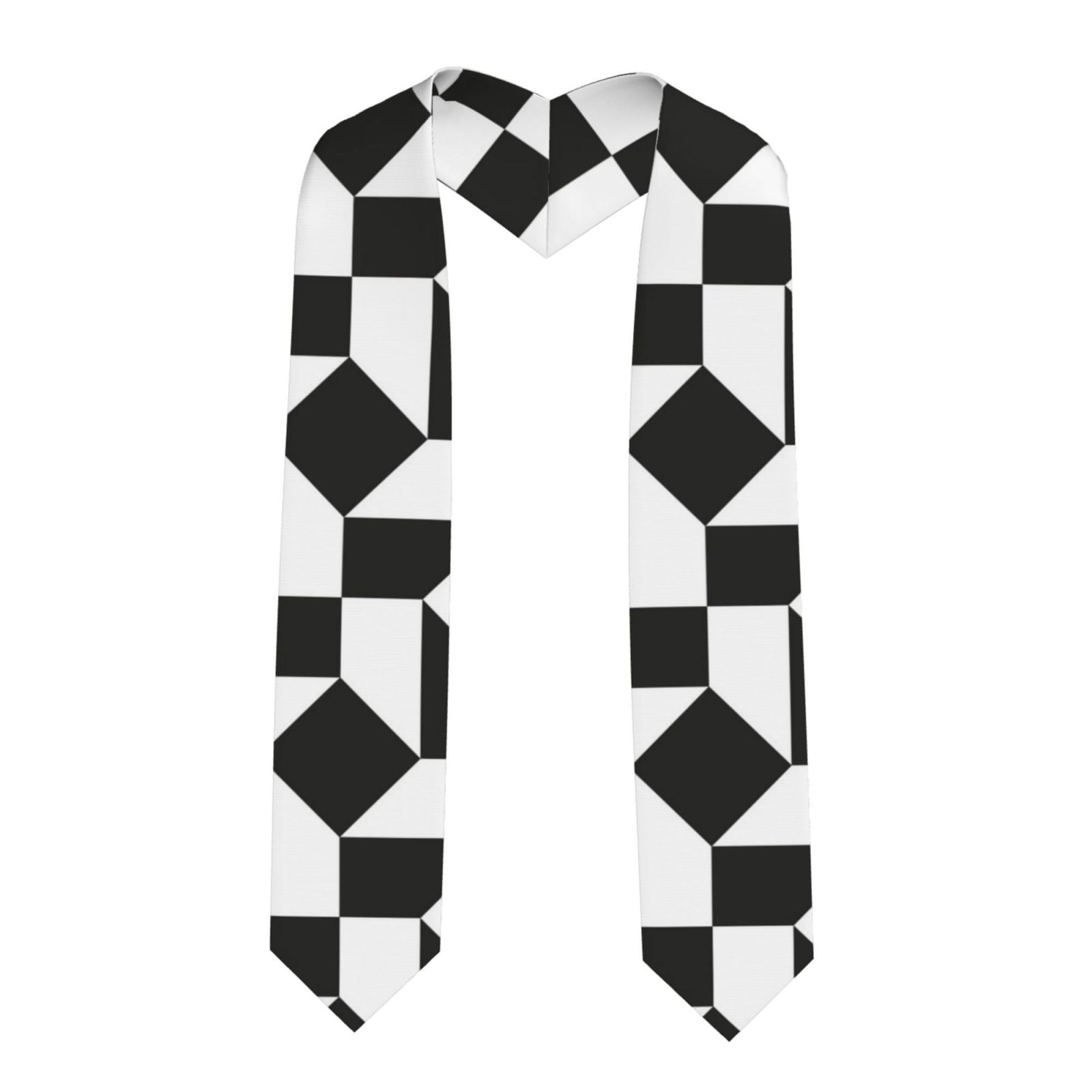 Black Rainbow Checkerboard Pattern Graduation Stole Shawl Wraps 72 x 5. ...