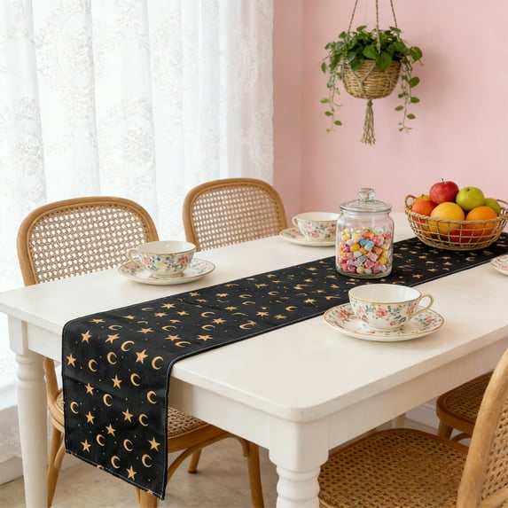 Black Ramadan Linen Table Runner - Heat Insulation Placemat, Ideal for ...